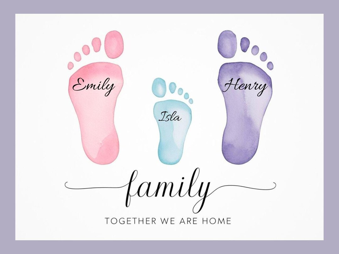 Customizable Family Footprint Photo With Frame – Personalized Gift ...