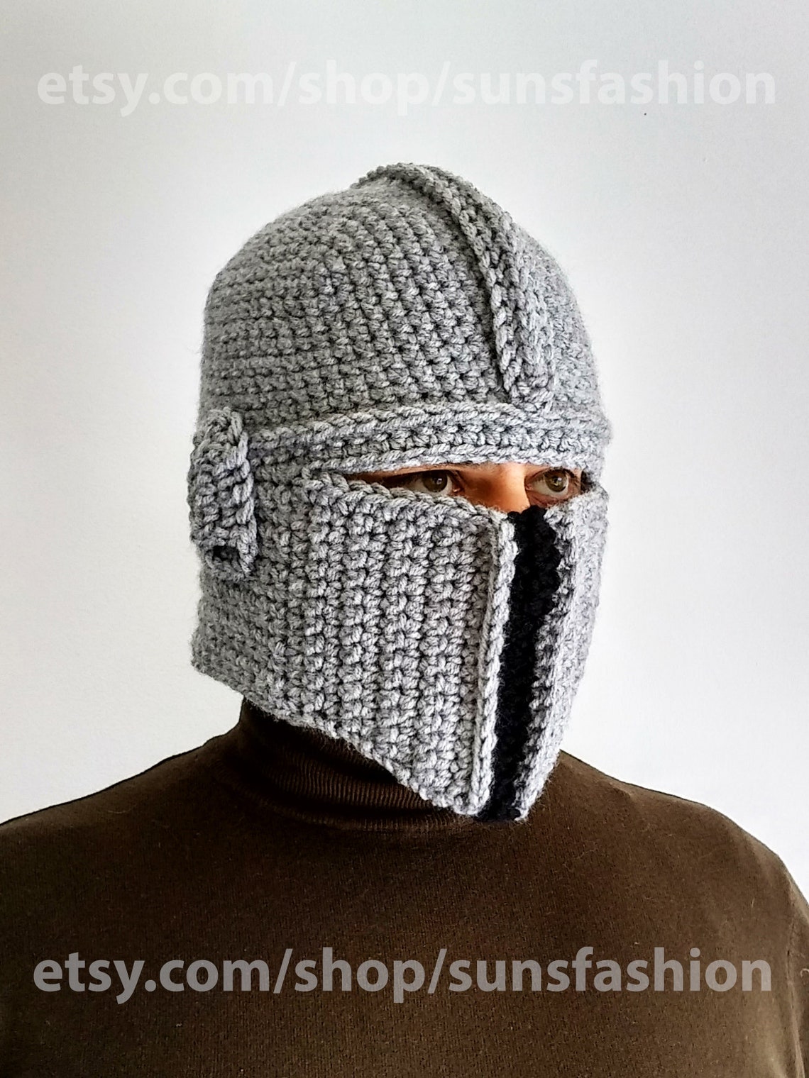Mandolorian Helmet Star Wars Inspired Crochet Hat Mask Long Beanie ...