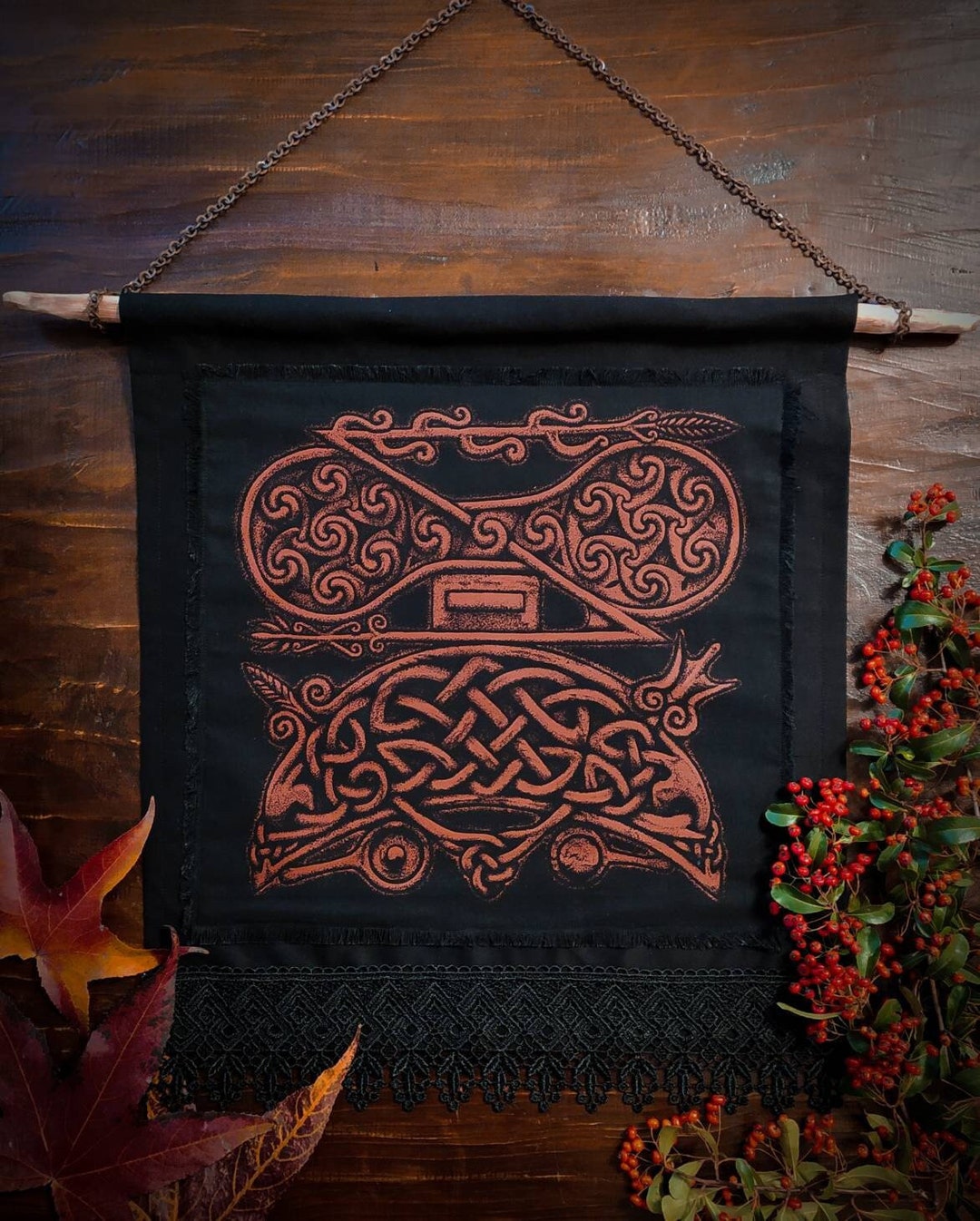 Rosemarkie Pictish Stone Banner From Scotland, Hand-printed Organic ...