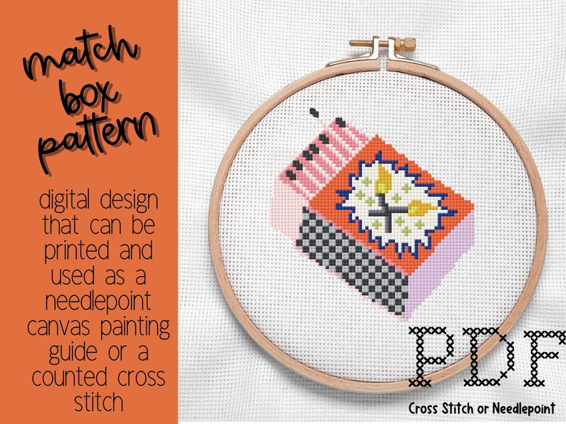 Matchbox Hot Needlepoint Cross Stitch PDF Pattern - Etsy