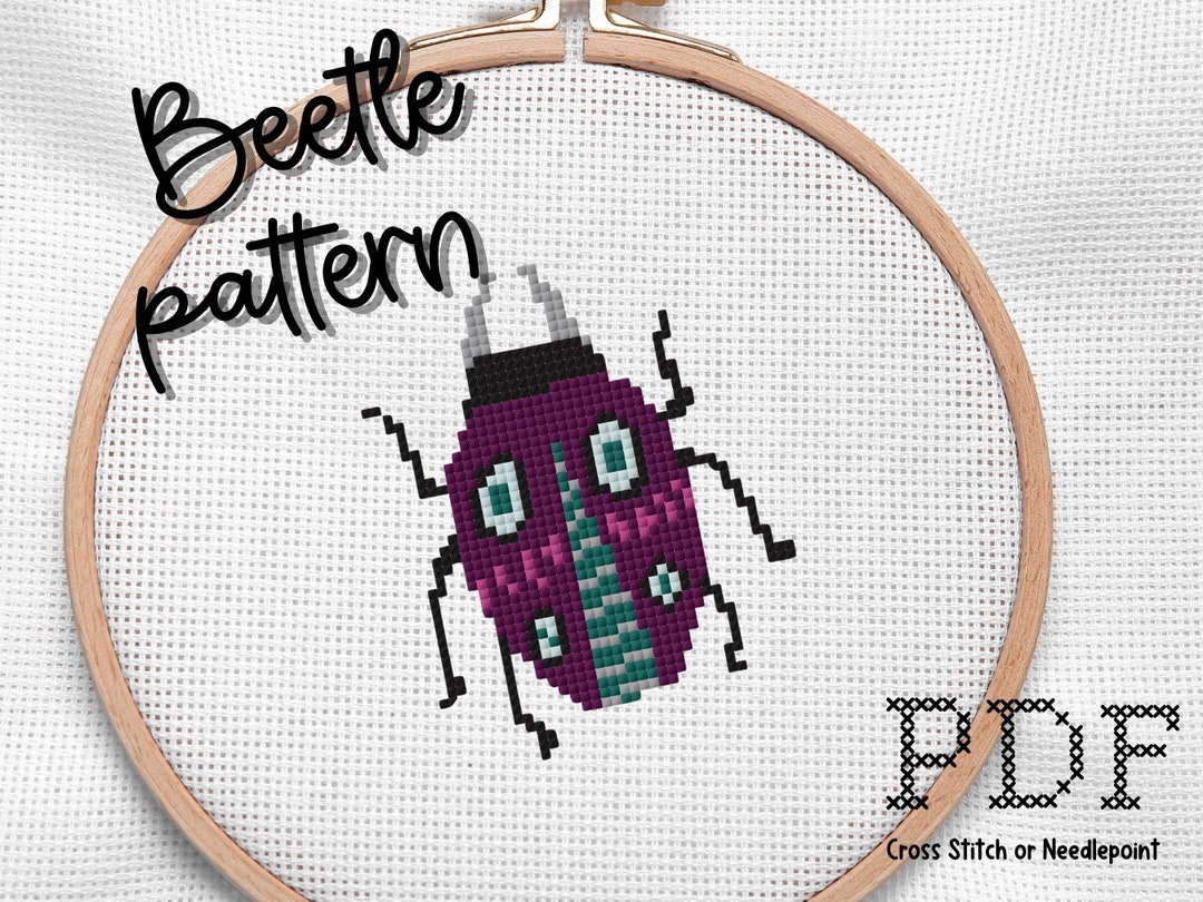 Beetle Bug Needlepoint Cross Stitch Digital Chart Pattern for Canvas ...