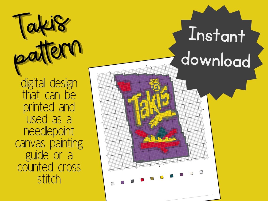 Takis Chips Spicy Cross Stitch Pattern and Needlepoint Chart - Etsy