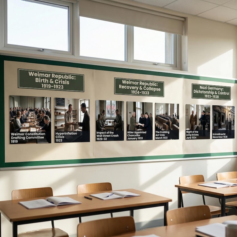 GCSE History Weimar and Nazi Germany Timeline Classroom Display. 7 ...