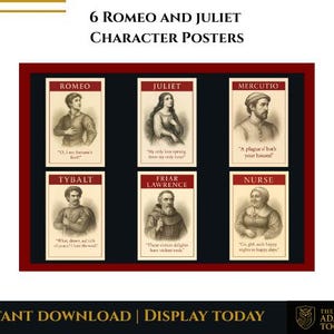 Romeo and Juliet Character Posters - Etsy