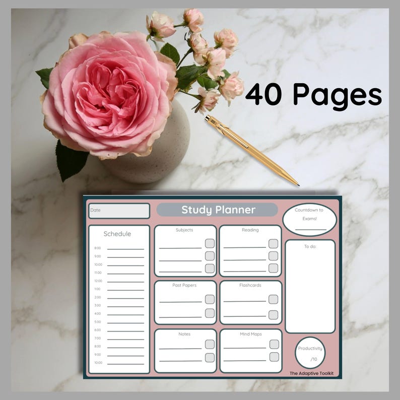 Personalised GCSE and A'level Study Planner Pad – Revision Planner for ...