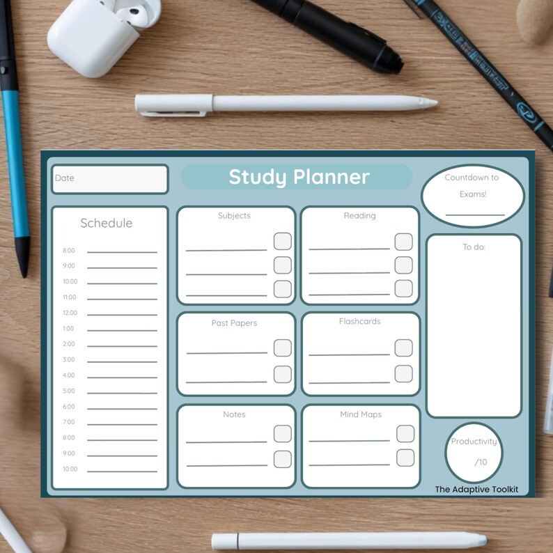 Personalised GCSE and A'level Study Planner Pad – Revision Planner for ...