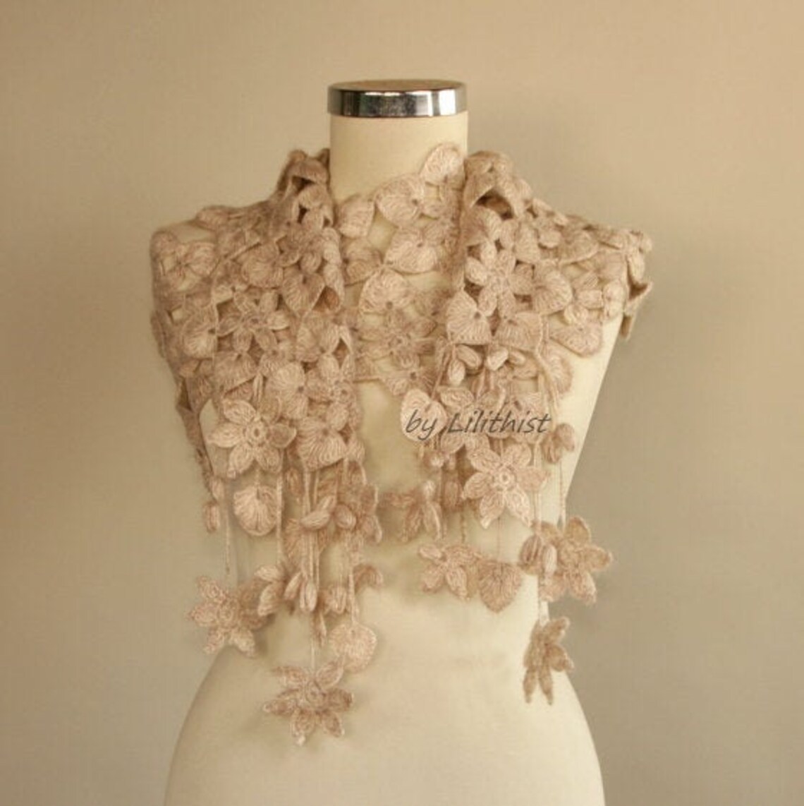 Crochet Scarf Handmade Infinity Scarf Multicolor Lace Scarf | Etsy