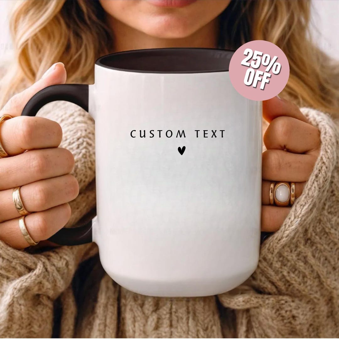 Personalized Mug With Text, Custom Text Coffee Mug, Personalized Mug ...