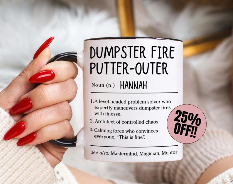 Funny Boss Gift Dumpster Fire Putter-outer Mug, Gift for Coworker ...