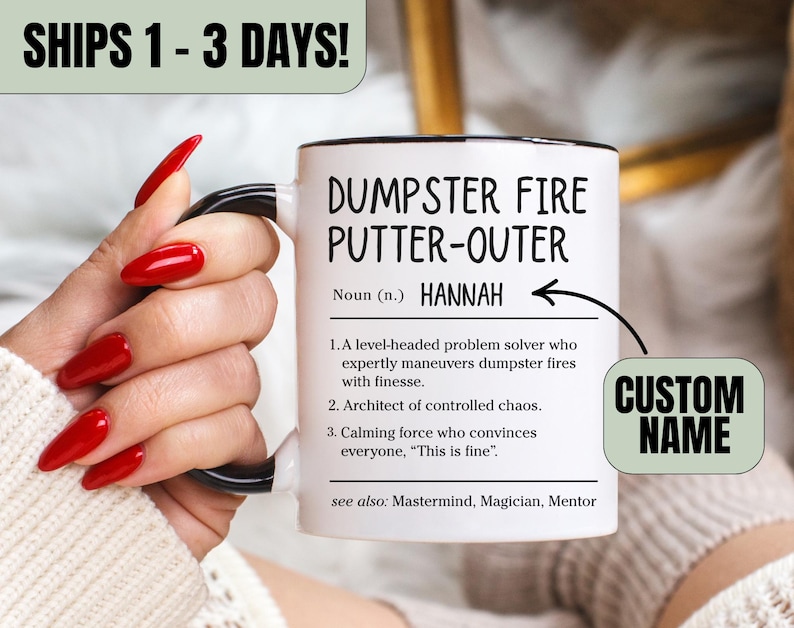 Funny Boss Gift Dumpster Fire Putter-outer Mug, Gift for Coworker ...