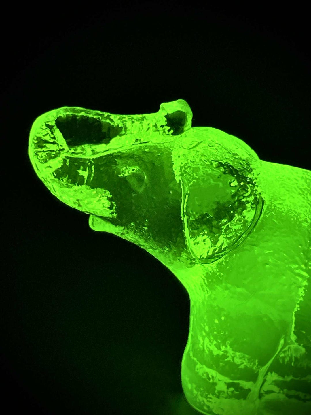 Uranium Glass (elephant) Figurine | Vaseline Glass Jumbo Statue ...