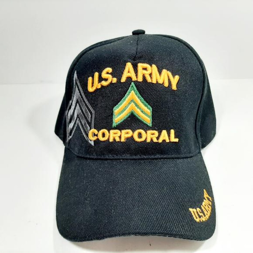 US Army Corporal Men's Ball Cap Hat Black Embroidered - Etsy