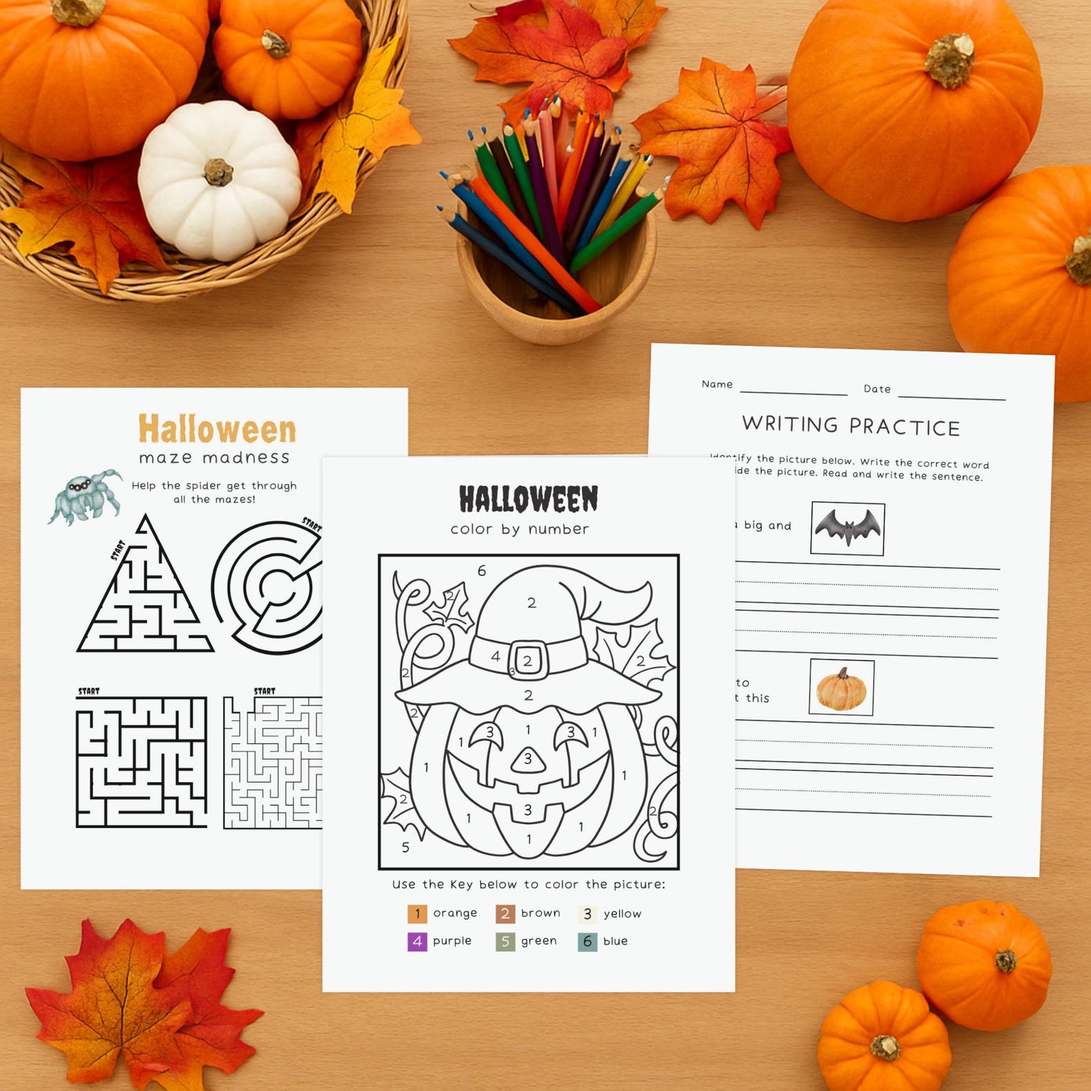 Halloween Activity Pack for Kids, A4, US Letter Printable Worksheets ...
