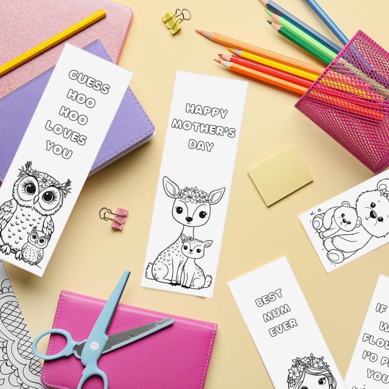 Mother's Day Coloring Bookmarks Printable – Gift for Mom From Kids ...
