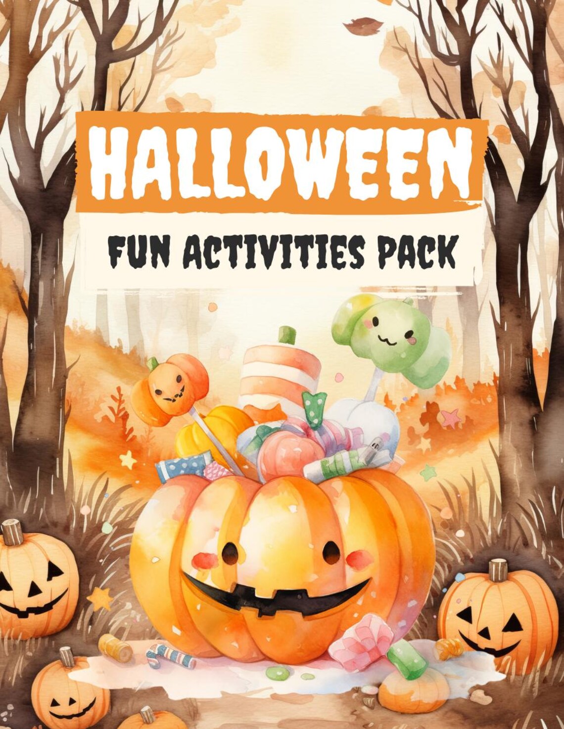 Halloween Activity Pack for Kids, A4, US Letter Printable Worksheets ...