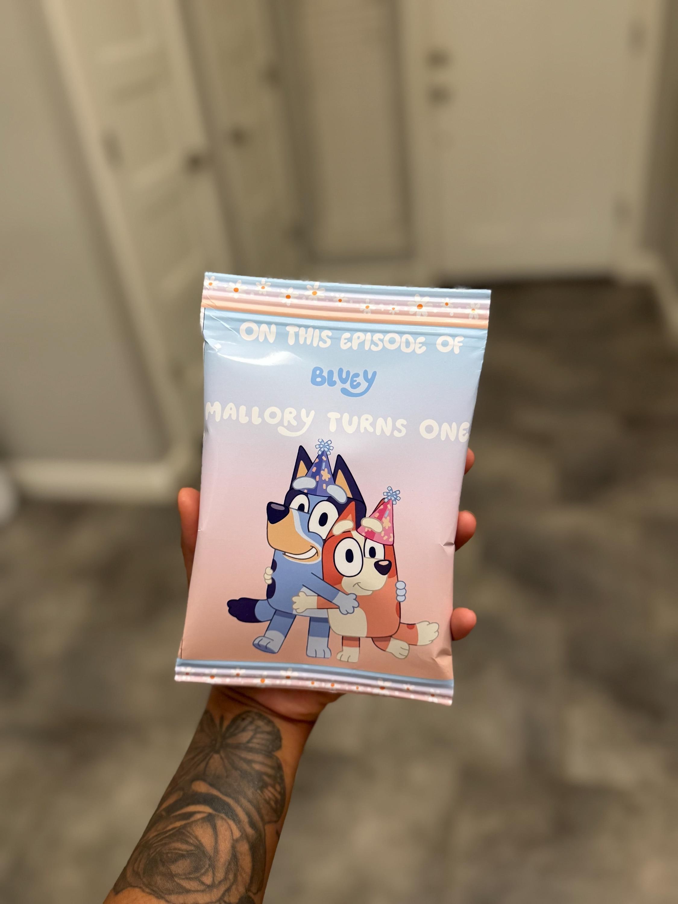Editable Bluey Custom Chip Bag, Custom Party Favors, Chip Bag Template ...