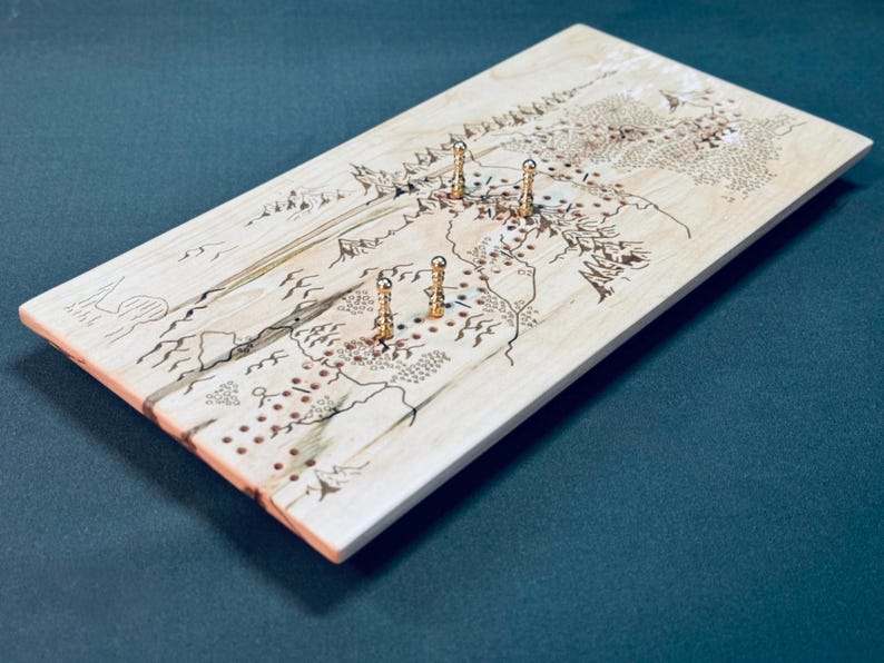 Cribbage Board With Engraved Map - Etsy