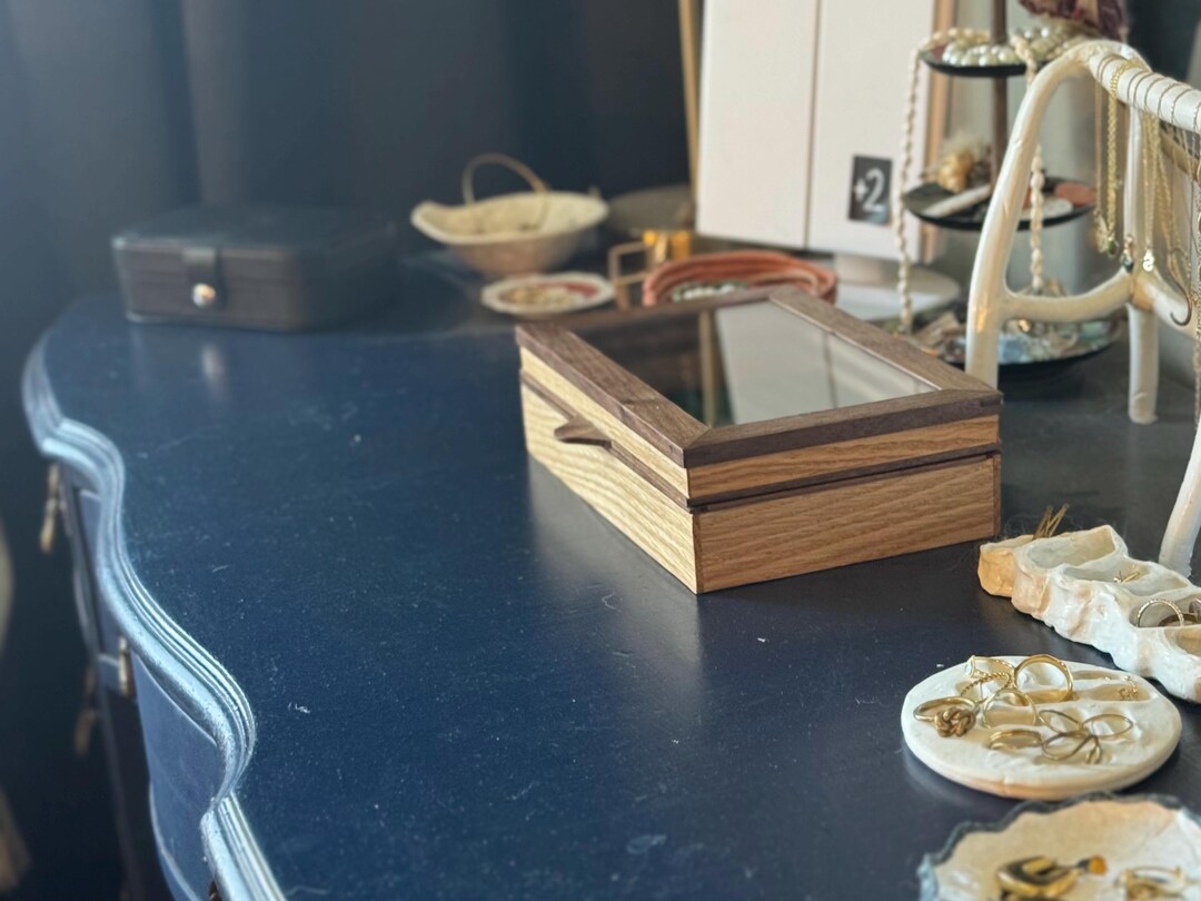 Handmade Jewelry Boxes With Acrylic Lid and Velvet Organization - Etsy