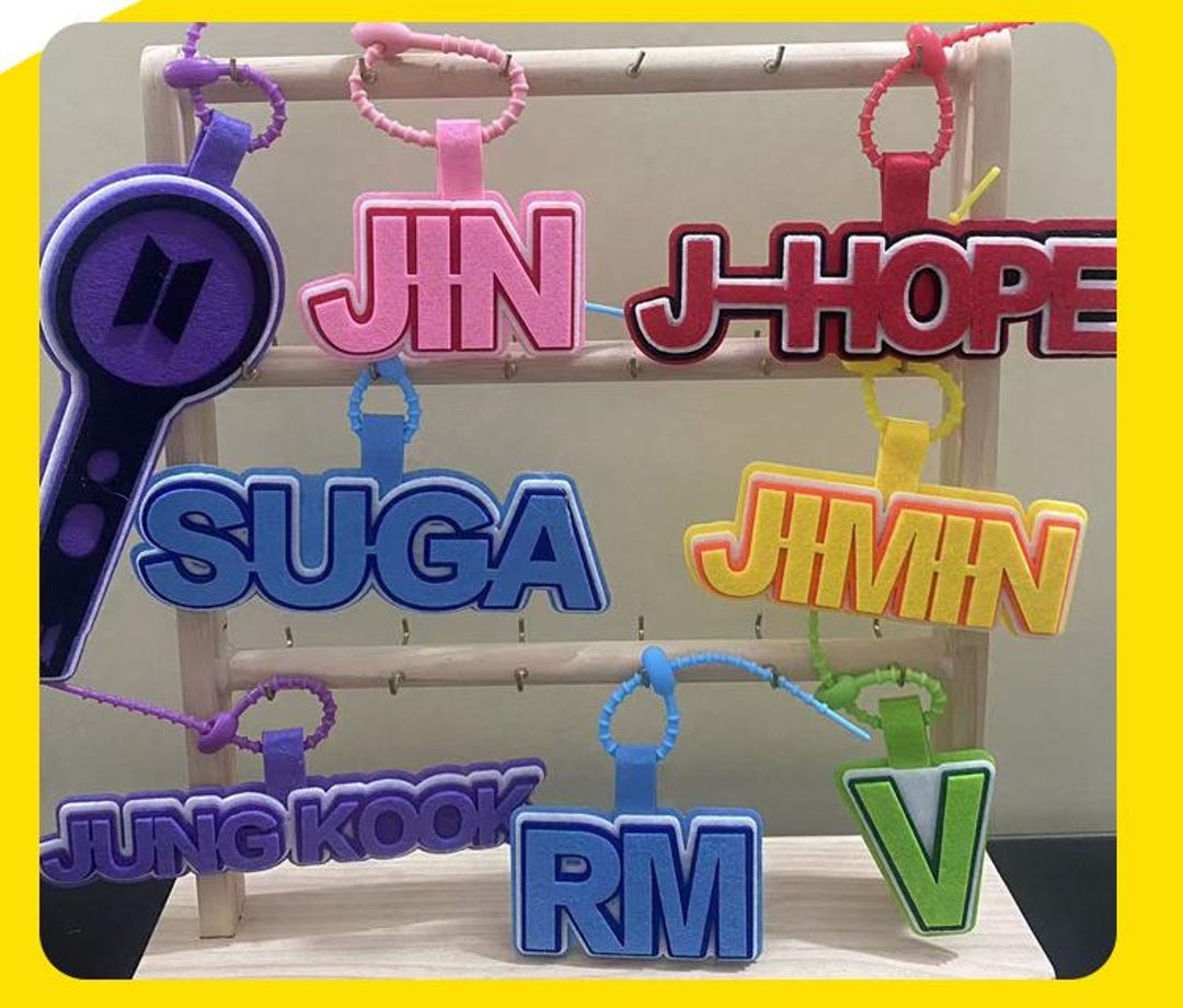 BTS Name Tag, Jimin Jungkook RM Suga Jhope Jin V Keyring Bag Charm ...