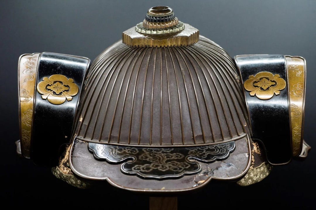 Edo Period Fireman Helmet | Antique Japanese Kabuto | Copper & Urushi ...