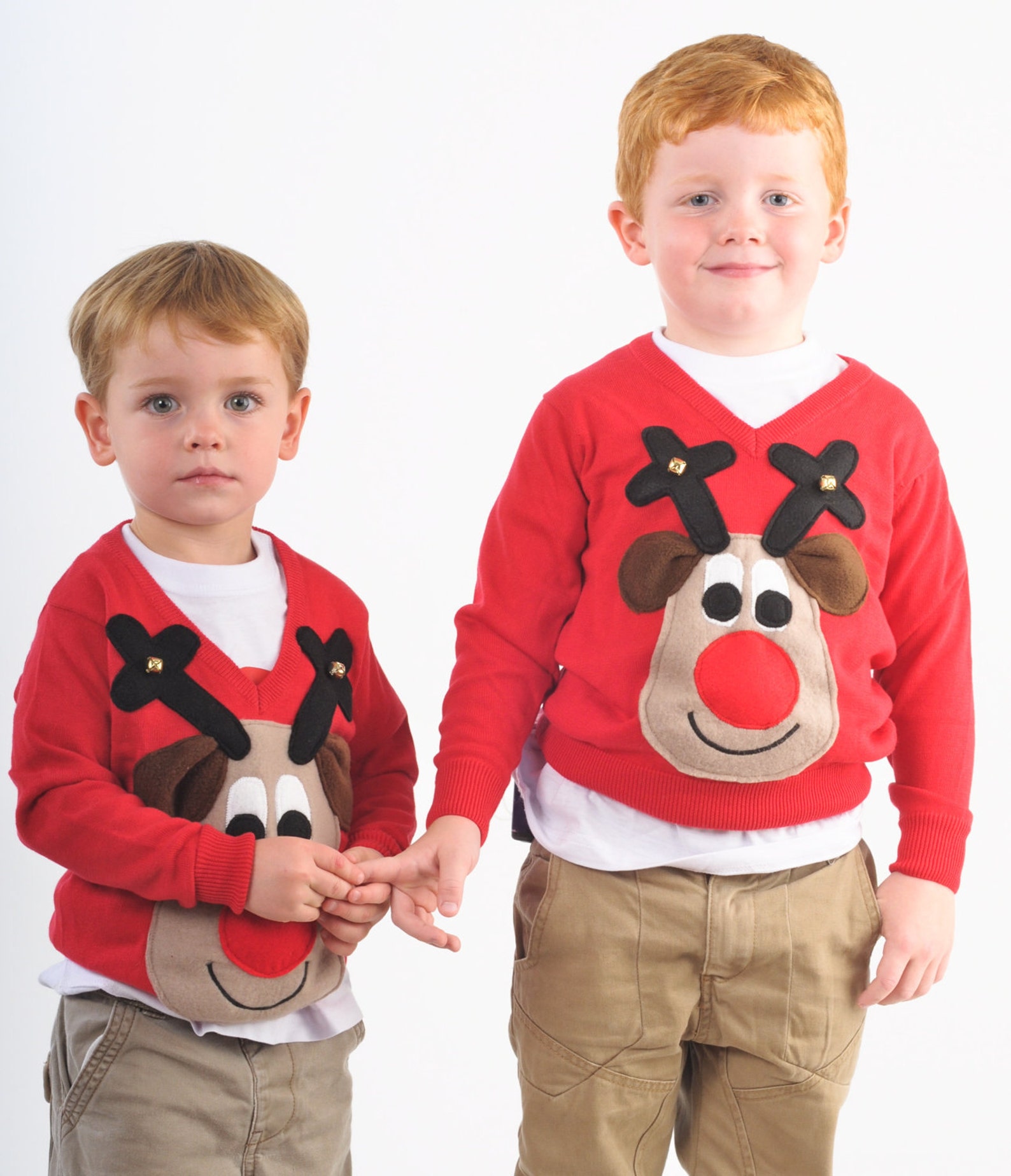 Kids Rudolph Reindeer Christmas Sweater With Squeaker and Bells - Etsy