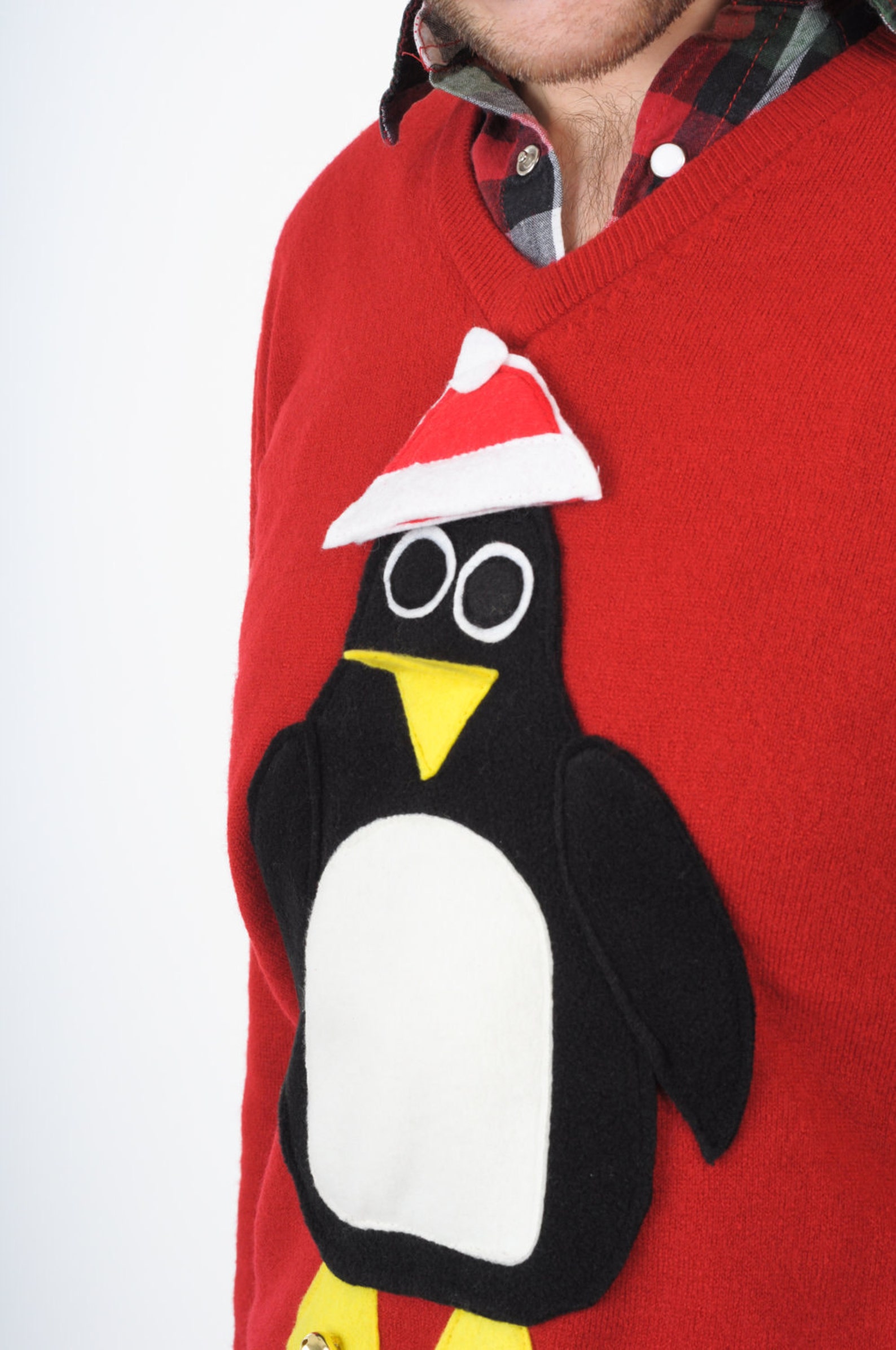 Pablo Penguin Christmas Sweater With Removable Santa Hat - Etsy