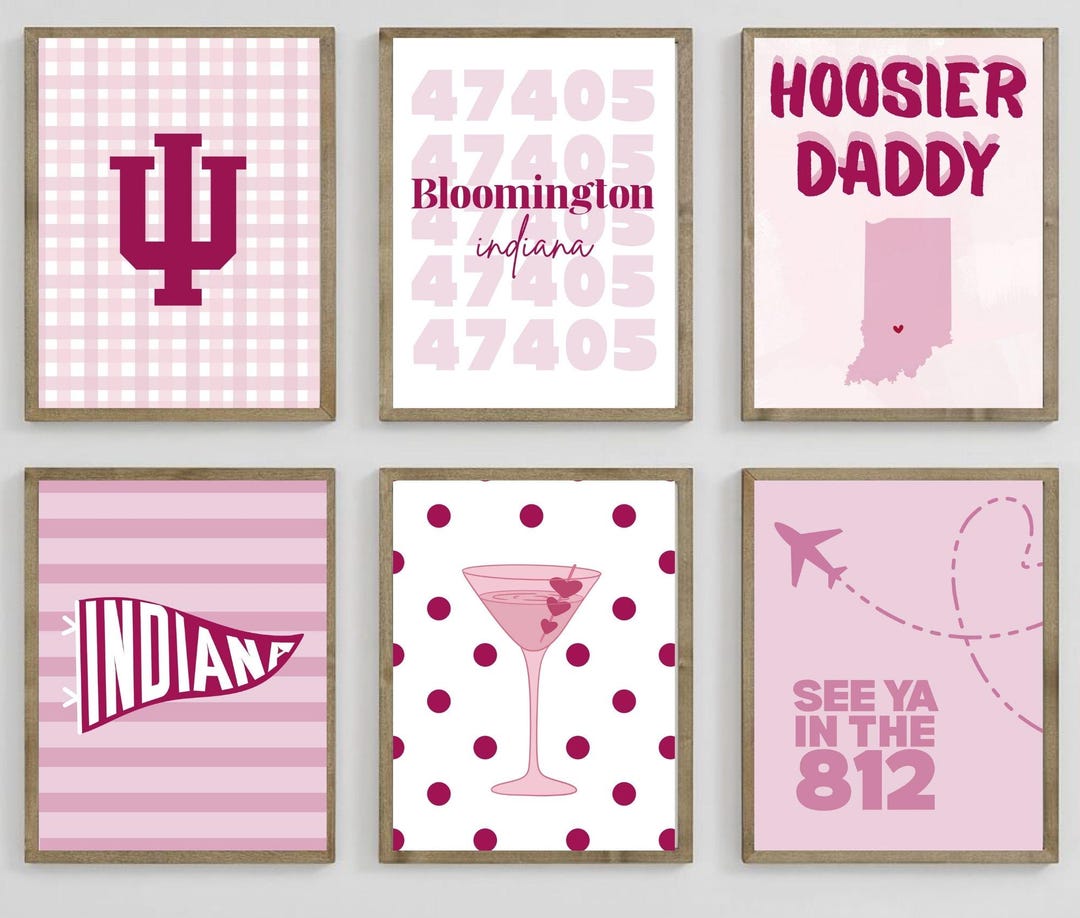 Indiana University Prints: College Dorm Decor, Set of 6 (digital Prints ...