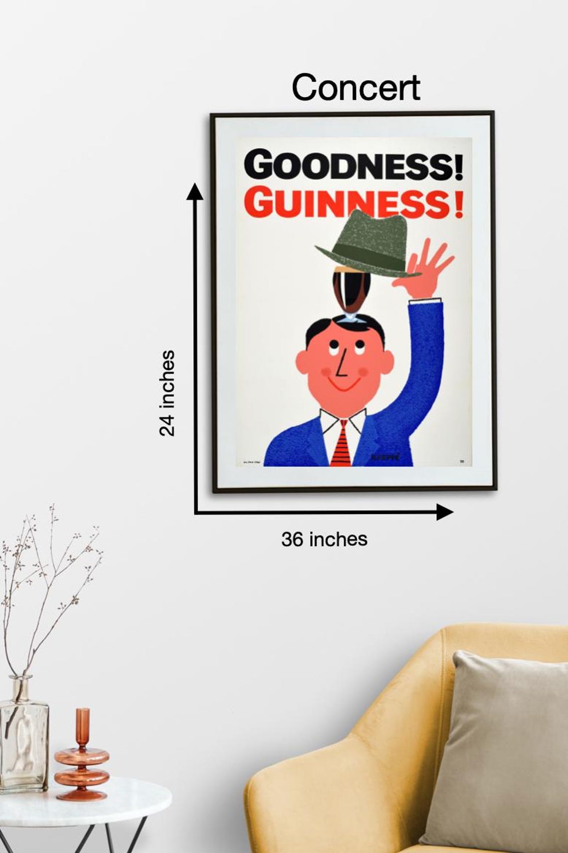 Digital "goodness Hat Irish Stout" Vintage Guinness Advertising Poster ...