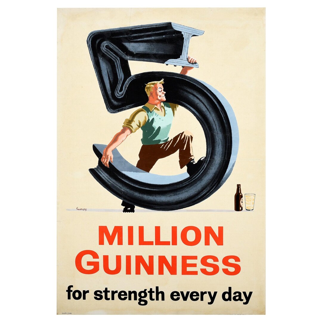 Digital "5 Million Guinness for Strength Every Day Steel" Vintage ...