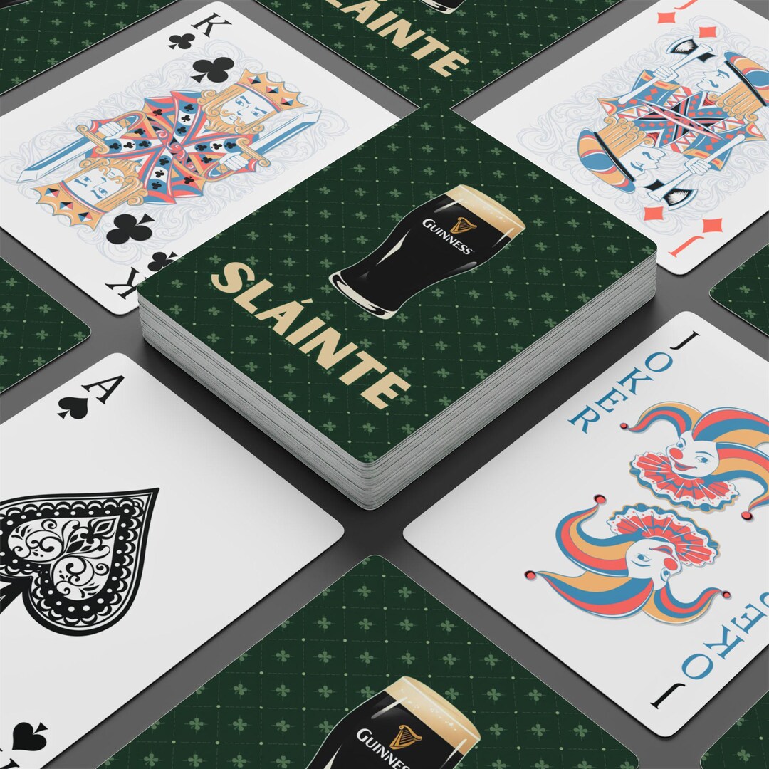 Irish Poker Cards, Irish Guinness Design, Sláinte Slainte Playing Deck ...