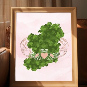 Map of Ireland Wall Art With Pink Claddagh Ring -indoor/outdoor Decor ...