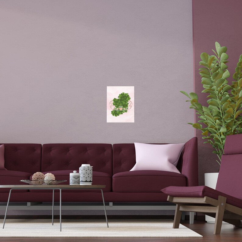 Map of Ireland Wall Art With Pink Claddagh Ring -indoor/outdoor Decor ...