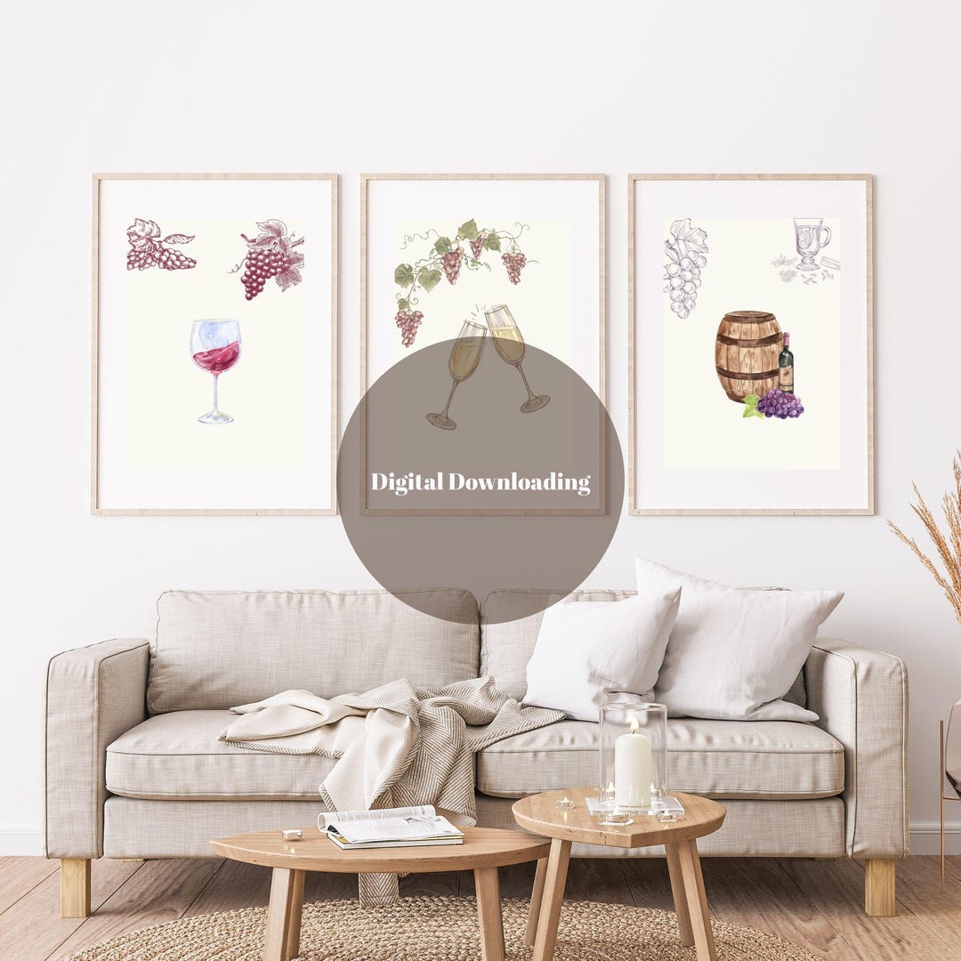 Red Wine Art Print: Modern Kitchen & Bar Decor (digital Download) - Etsy