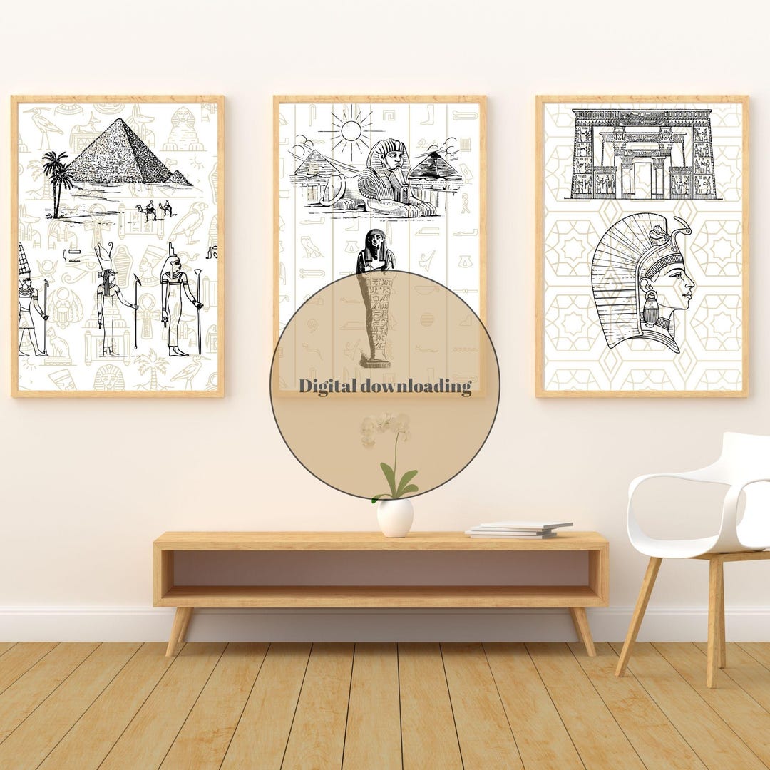Egyptian Pharaoh Wall Art Set: Ancient Egypt Prints (digital Download ...