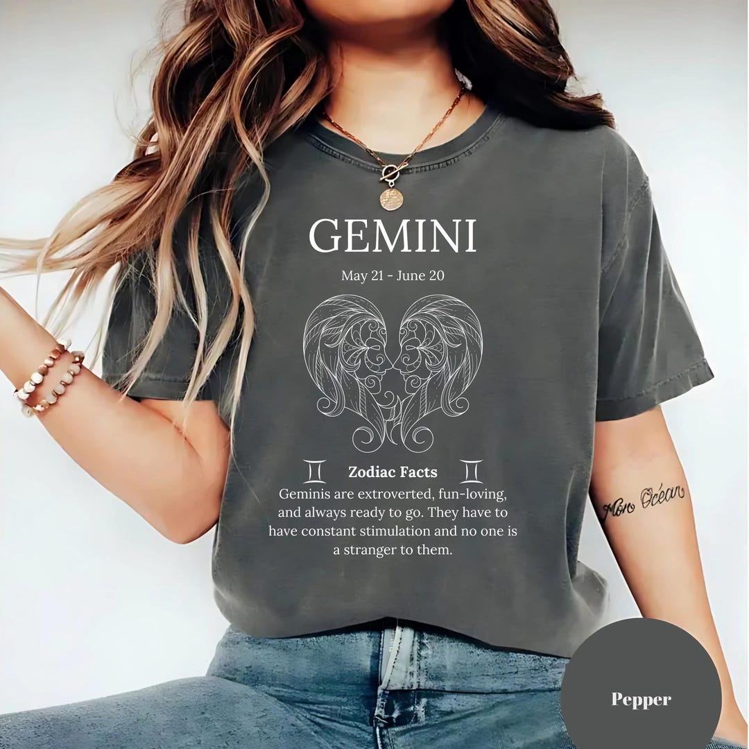 Gemini Shirt, Zodiac Sign Birthday Gift, Astrology T-shirt, Unisex ...