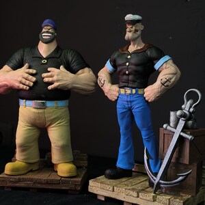 Popeye Figure | Temel Reis Hand Painted Collectible | Classic Cartoon ...