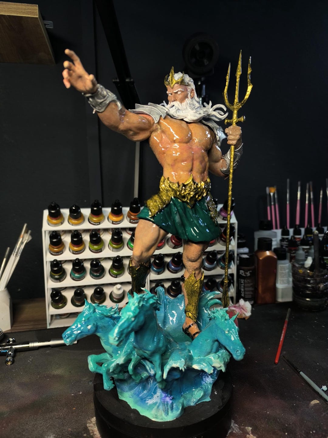 Poseidon Statue – Mythological God of the Sea 3D Printed and Hand ...
