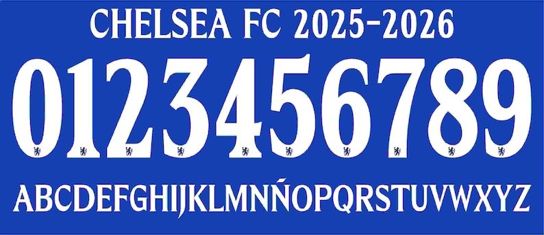 New Font Vector Jersey Chelsea 2025-2026 / Font *OTF | *ai| *PDF| *cdr ...