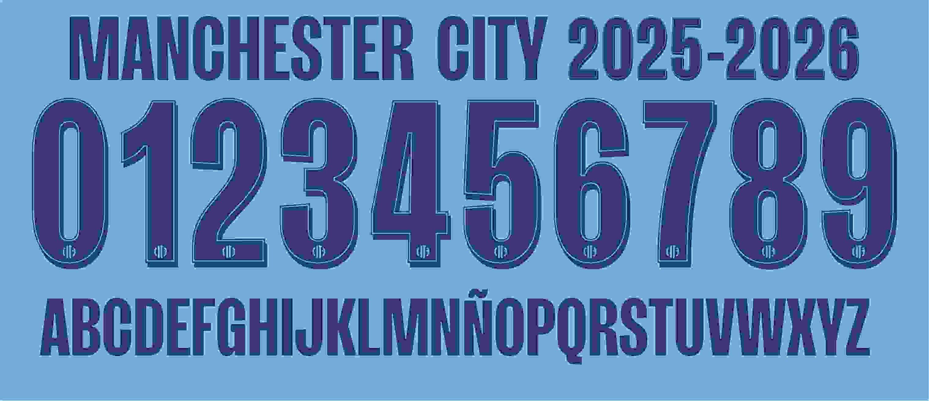 New Font Vector Jersey Manchester City 2025-2026 / Font *OTF | *ai ...