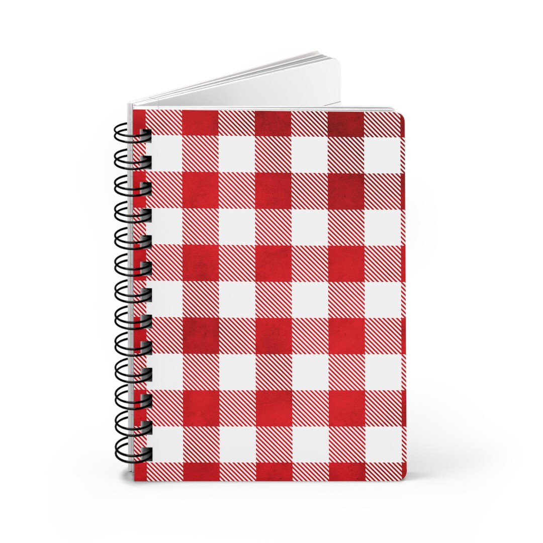 Red Buffalo Plaid Spiral Notebook 5x7 • Lined Journal for Students ...