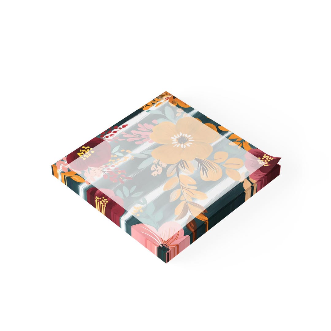 Striped Floral Post-it Notes 3x3 | Custom Sticky Notes for Teachers ...