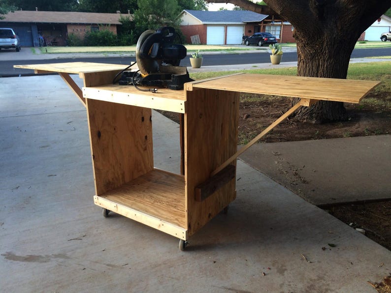 Mobile Miter Saw Table Plans: Rolling DIY Workstation (PDF Download) - Etsy