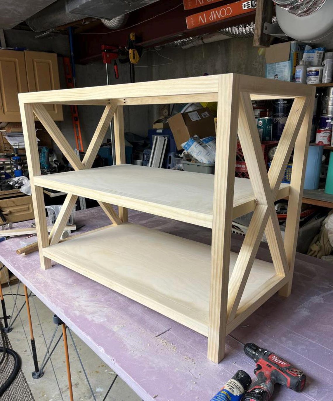 Wooden Console Table Plan- Outdoor Tv Unit Build Plan, Potting Table ...