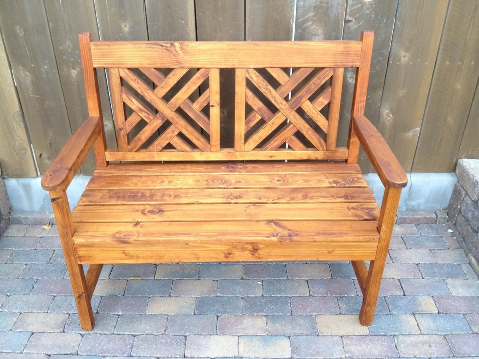 Woven Back Wooden Bench Build Plan: DIY Outdoor Bench (PDF Download) - Etsy