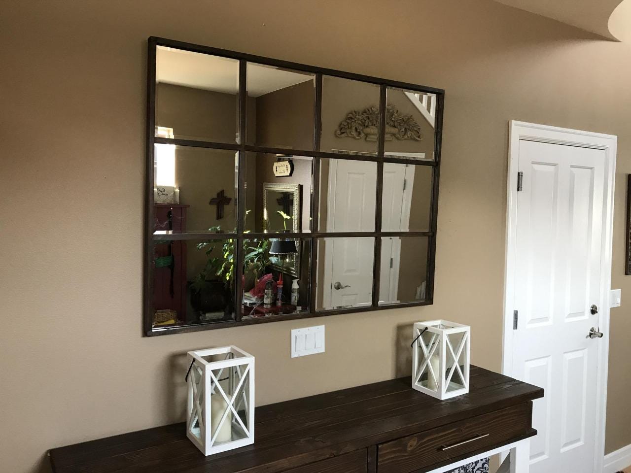 DIY Grid Mirror Build Plan | Industrial Wall Mirror PDF | Large 12 ...