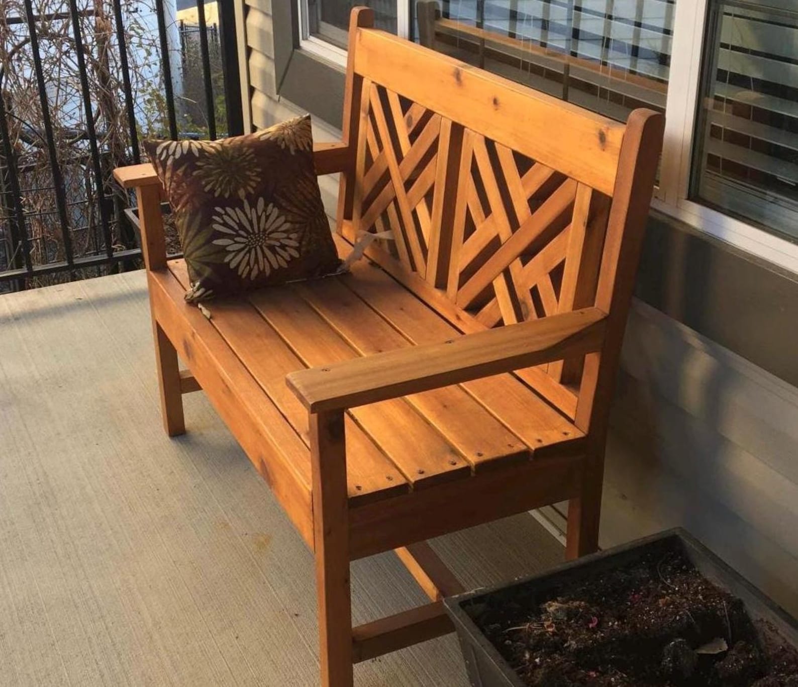 Woven Back Wooden Bench Build Plan: DIY Outdoor Bench (PDF Download) - Etsy
