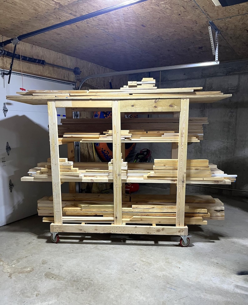 Rolling Lumber Storage Cart Plan: Garage Storage (digital Download) - Etsy