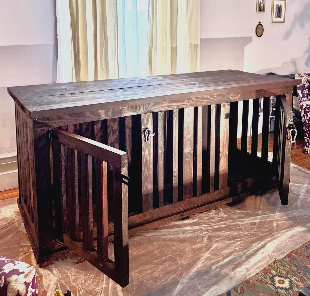 Digital Plans - Wooden Dog Crate Entertainment Center - - DIY Dog ...