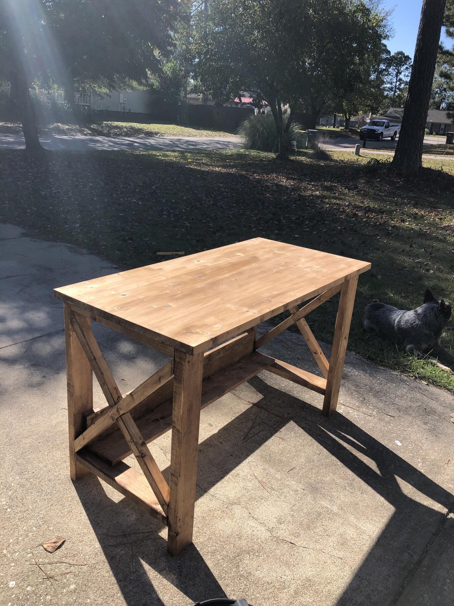 Farmhouse Desk Woodworking Plan PDF | DIY Desk Build Plans | Rustic X ...