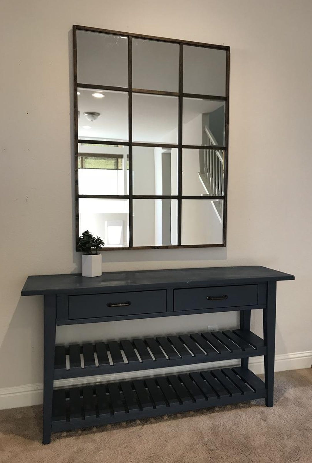 DIY Grid Mirror Build Plan | Industrial Wall Mirror PDF | Large 12 ...